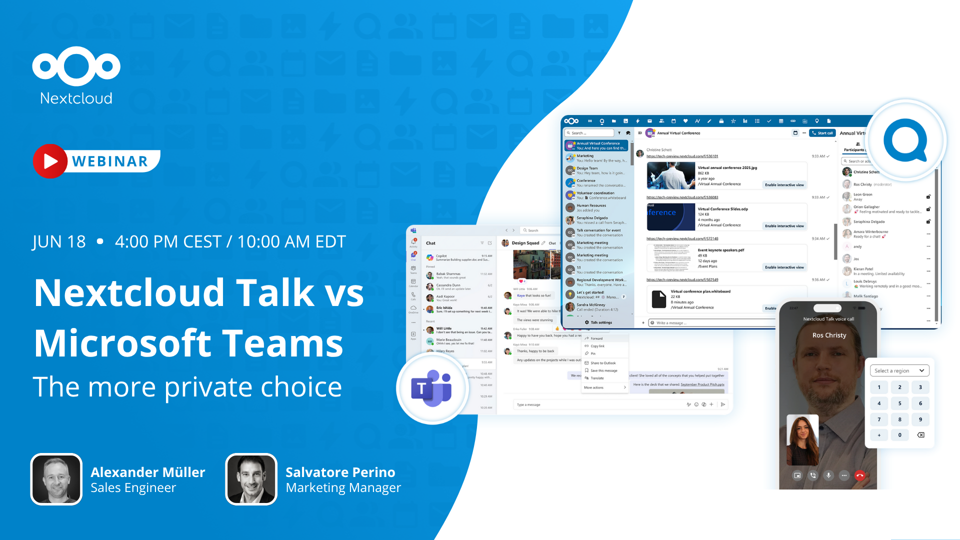 Nextcloud Talk vs Microsoft Teams: The more private choice - Nextcloud